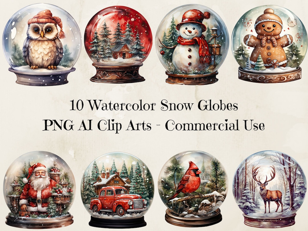 Christmas Snow Globe Clipart Christmas Snow Globe Clipart - Etsy