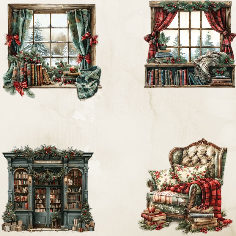 Christmas Reading Clipart, Holiday Reading Graphics, Book Clipart ...