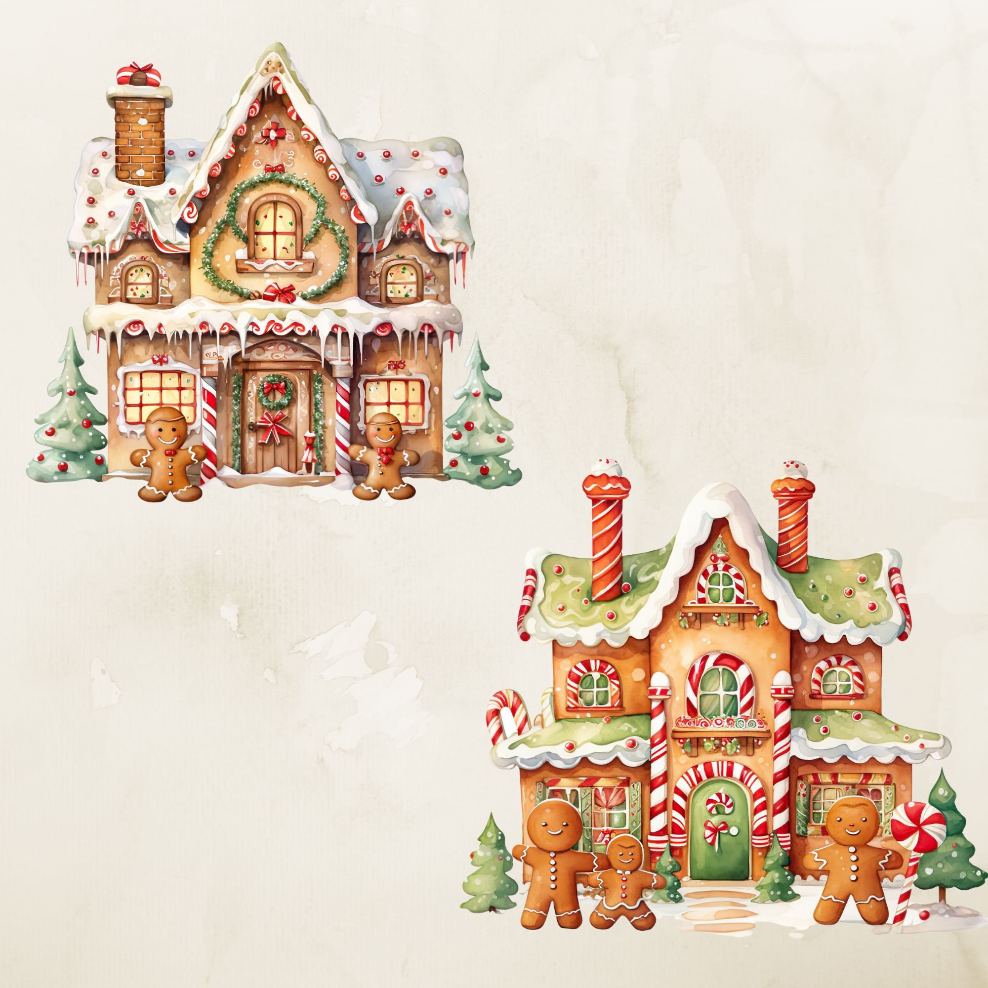 Watercolor Gingerbread House Clipart, Christmas Clipart, Gingerbread ...