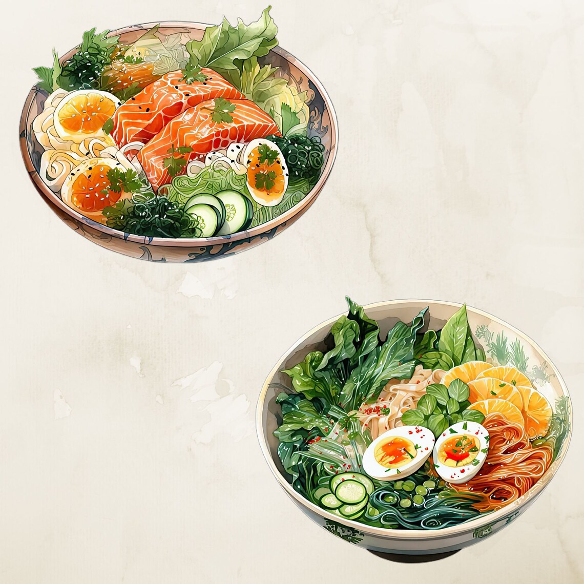 Ramen Bowl Clipart, Watercolor Ramen Bowl Png, Asian Food Clipart ...