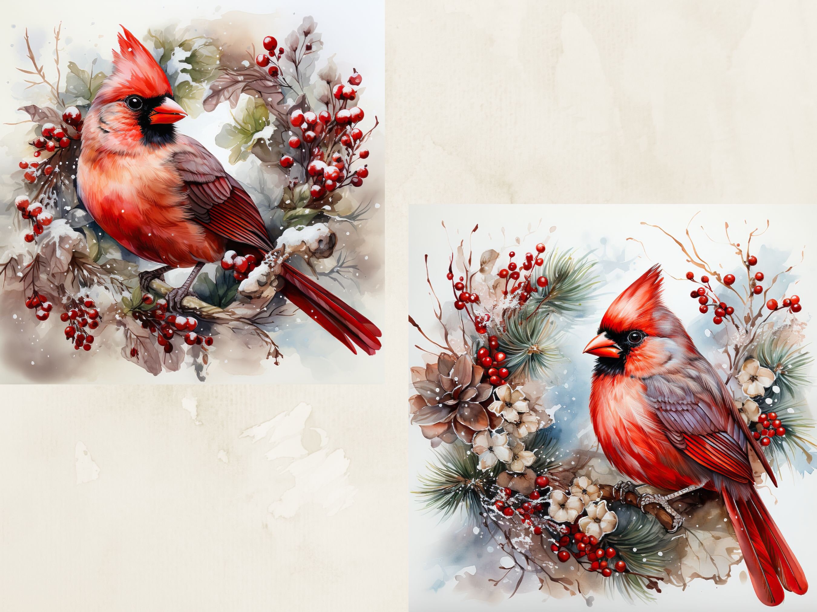 Watercolor Red Cardinal Png Clipart, Christmas Red Cardinal Watercolor ...
