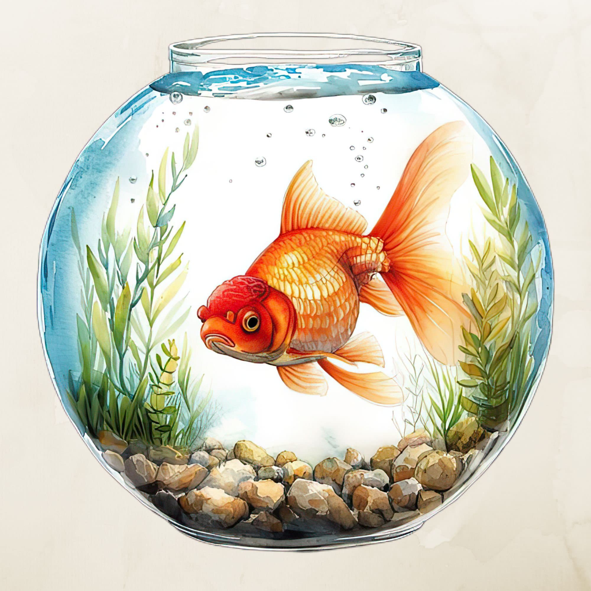 Fish Tank Clip Art, Goldfish Bowl, Fish Bowl Png, Png Sublimation, Fish ...