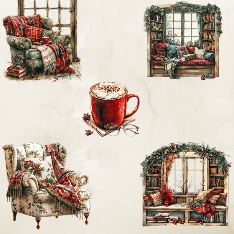Christmas Reading Clipart, Holiday Reading Graphics, Book Clipart ...