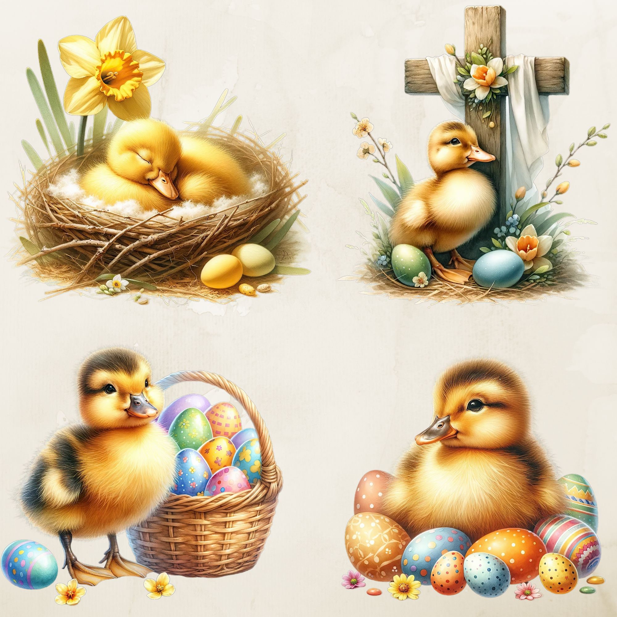 Easter Duckling Clipart, Duckling Clip Art, Duckling Png, Watercolor ...