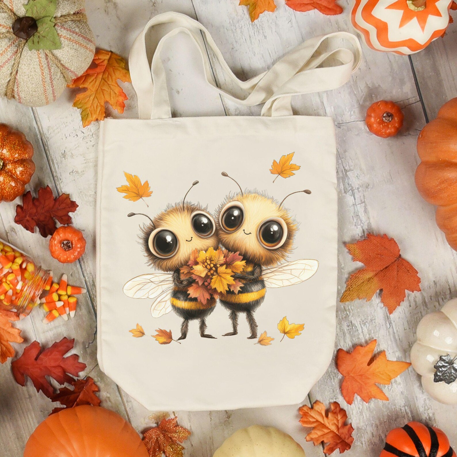 Clipart Autumn Bees, Fall Bees Digital Illustrations, Cute Nature PNG ...