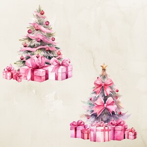 Pink Christmas Tree Png Clipart, Xmas Clipart, Cute Christmas Clipart ...