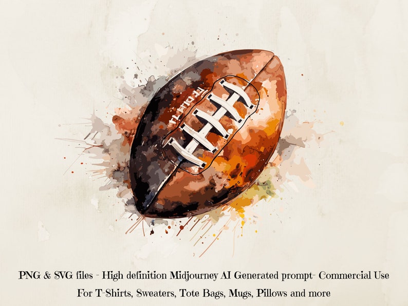 Football Watercolor Clipart, Football Png, Transparent Background ...