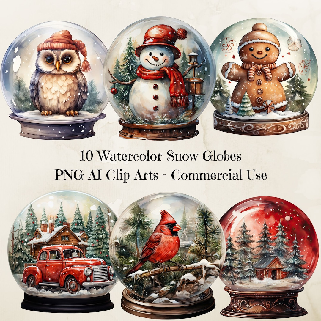 Christmas Snow Globe Clipart, Christmas Snow Globe Clipart Watercolor ...
