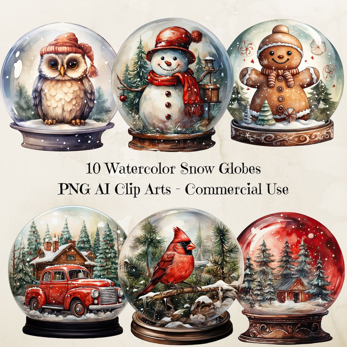 Christmas Snow Globe Clipart, Christmas Snow Globe Clipart Watercolor ...