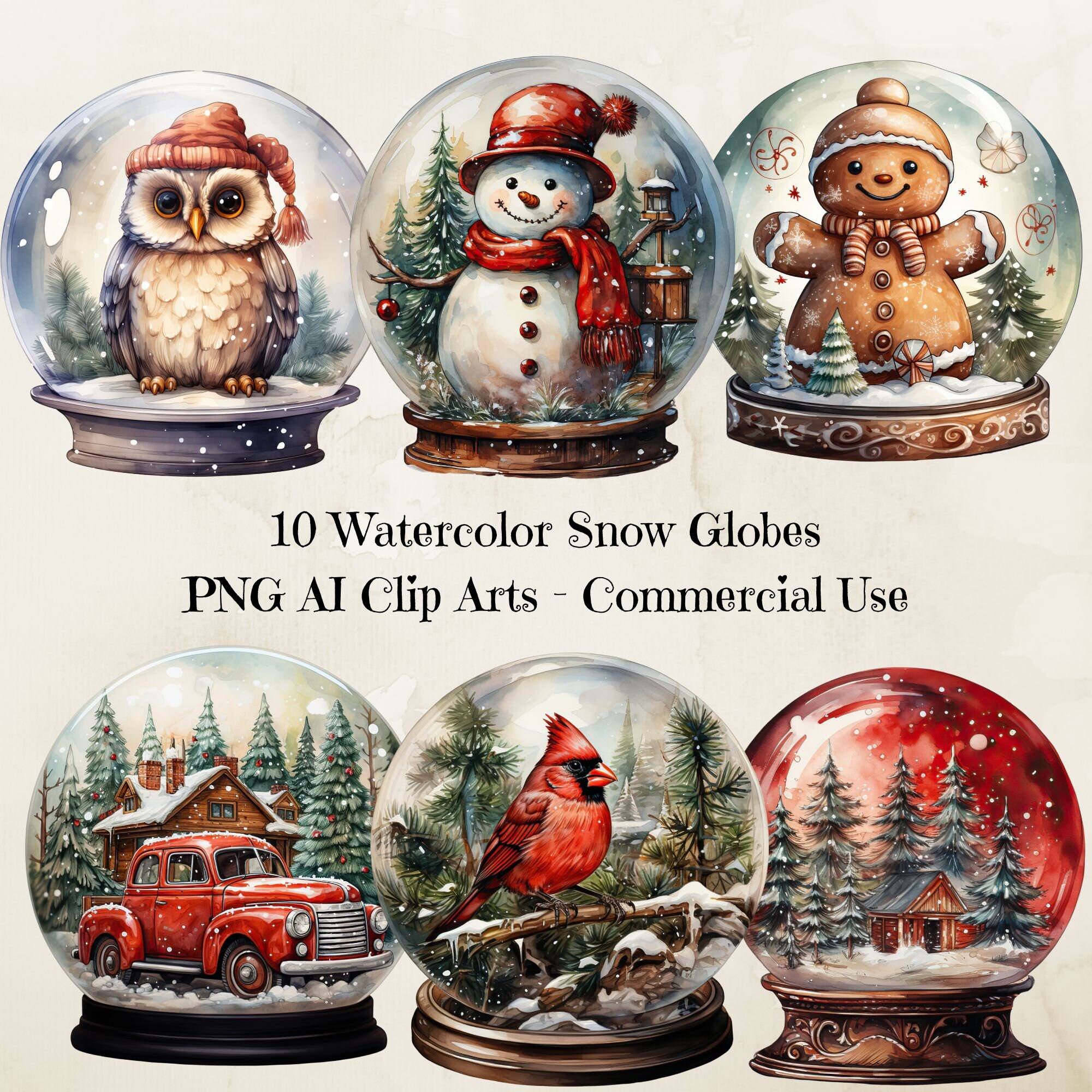 Christmas Snow Globe Clipart, Christmas Snow Globe Clipart Watercolor ...