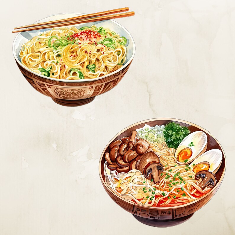Ramen Bowl Clipart, Watercolor Ramen Bowl Png, Asian Food Clipart ...