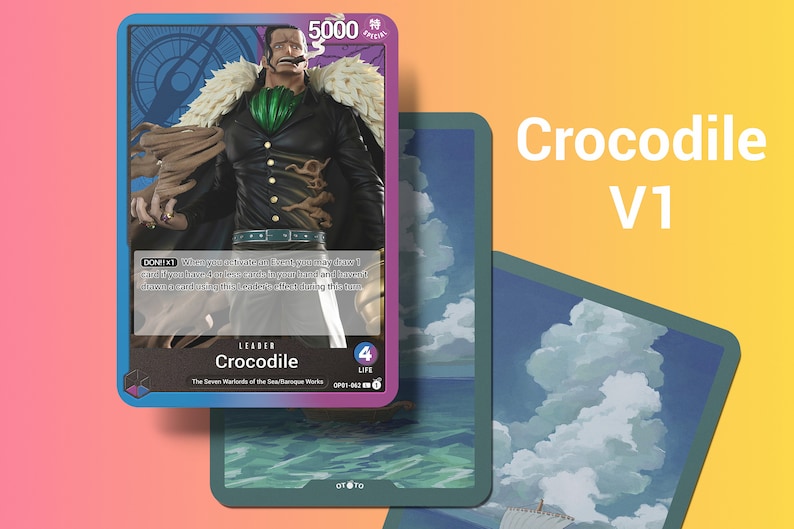 CUSTOM Leader ONEPIECE TCG - Kid&crocodile - Etsy