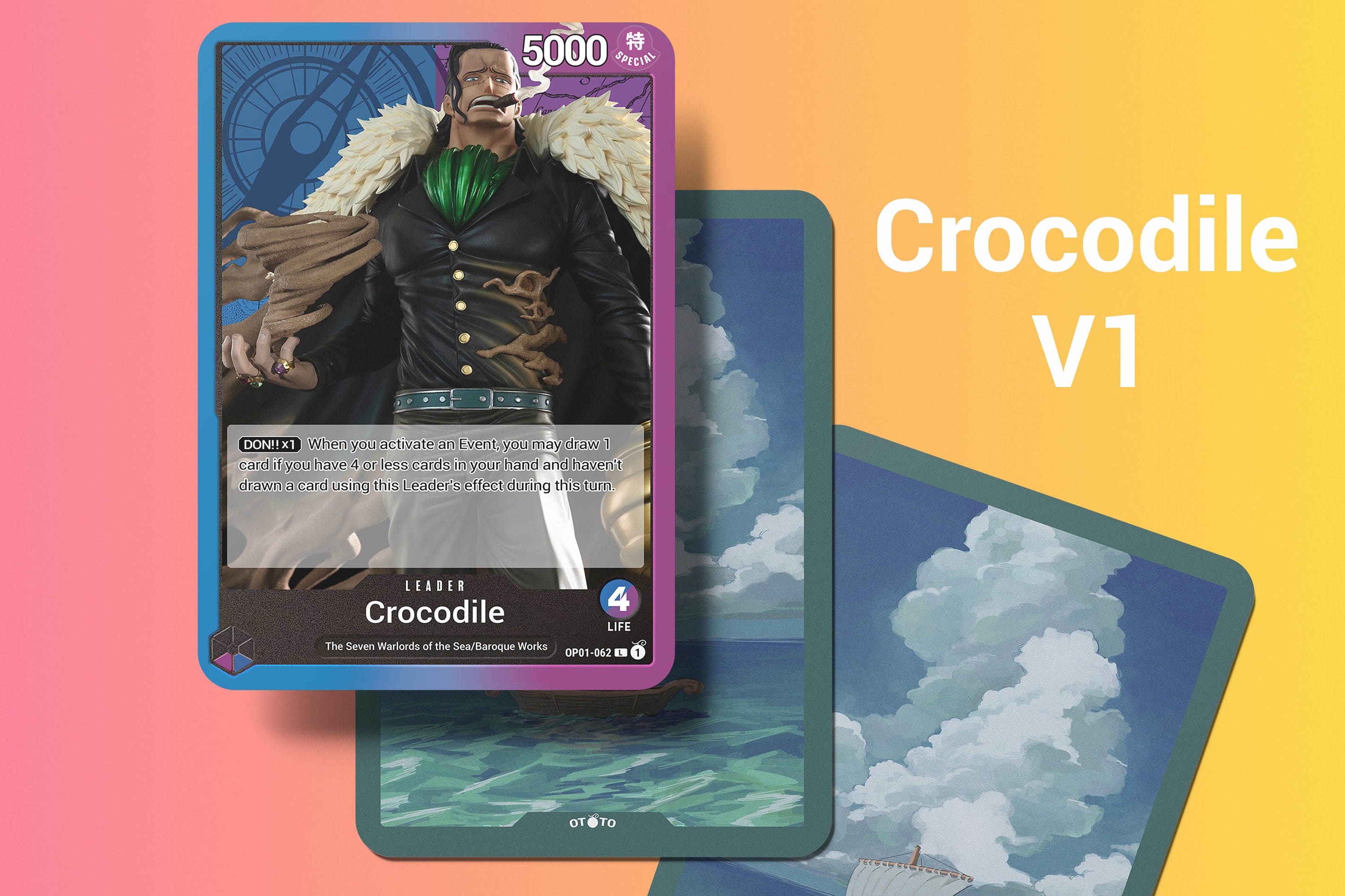 CUSTOM Leader ONEPIECE TCG - Kid&crocodile - Etsy