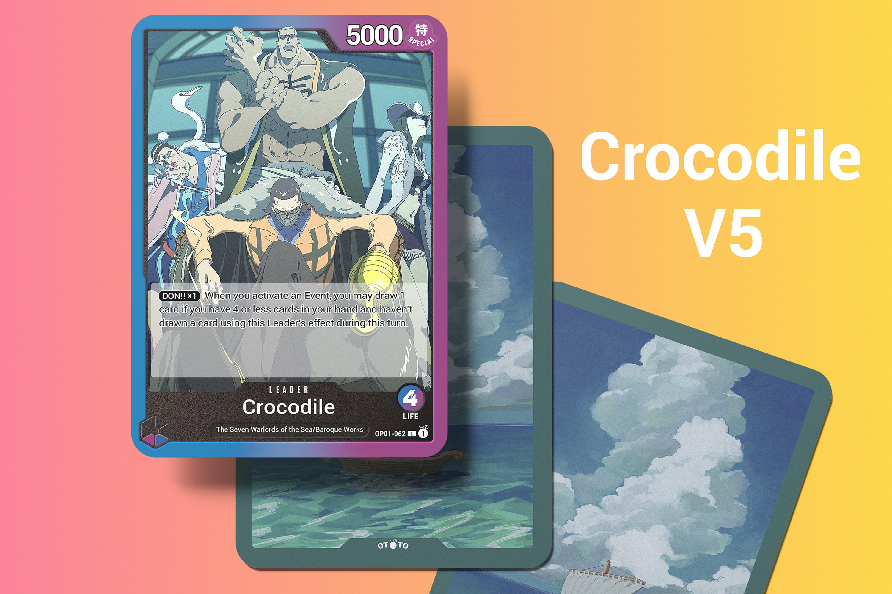 CUSTOM Leader ONEPIECE TCG - Kid&crocodile - Etsy