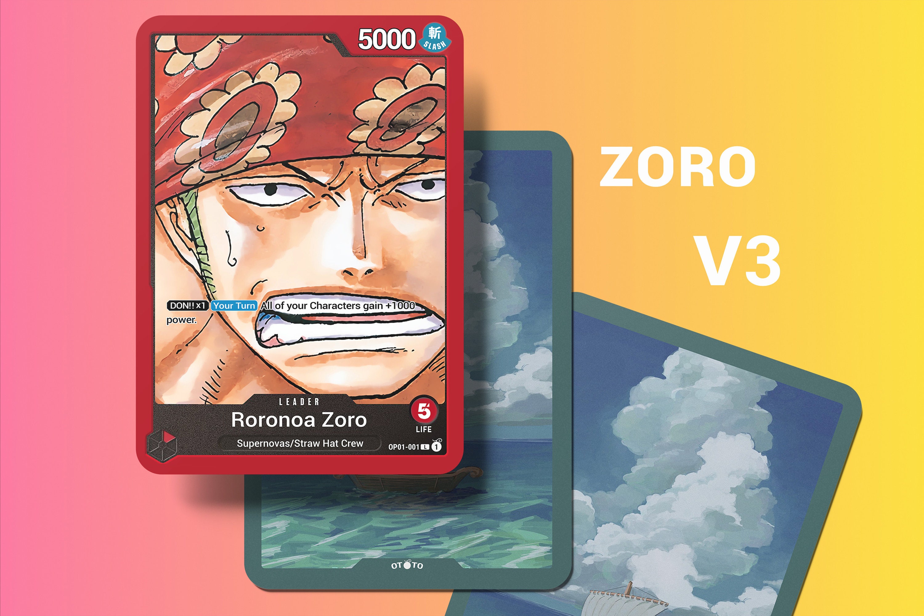CUSTOM Leader ONEPIECE TCG Zoro - Etsy