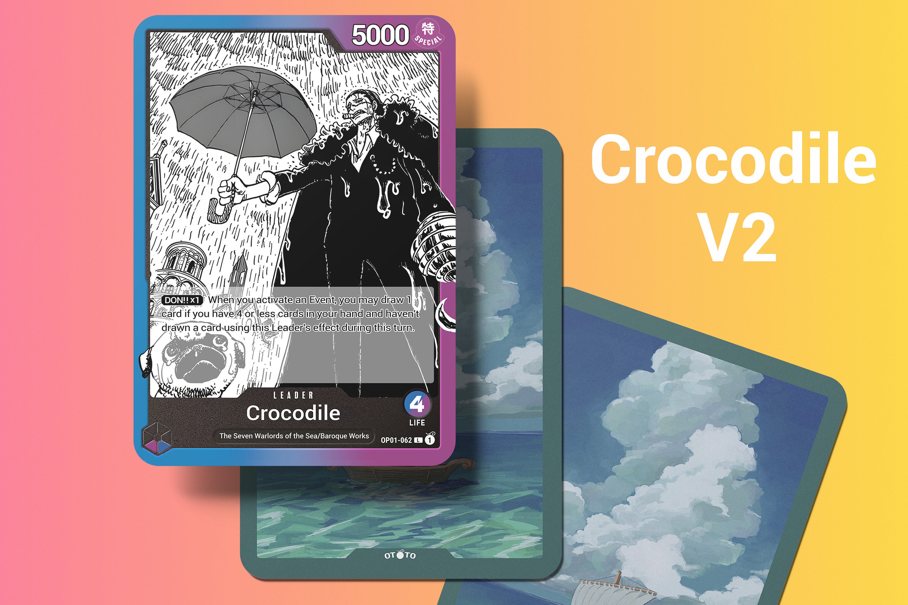 CUSTOM Leader ONEPIECE TCG - Kid&crocodile - Etsy