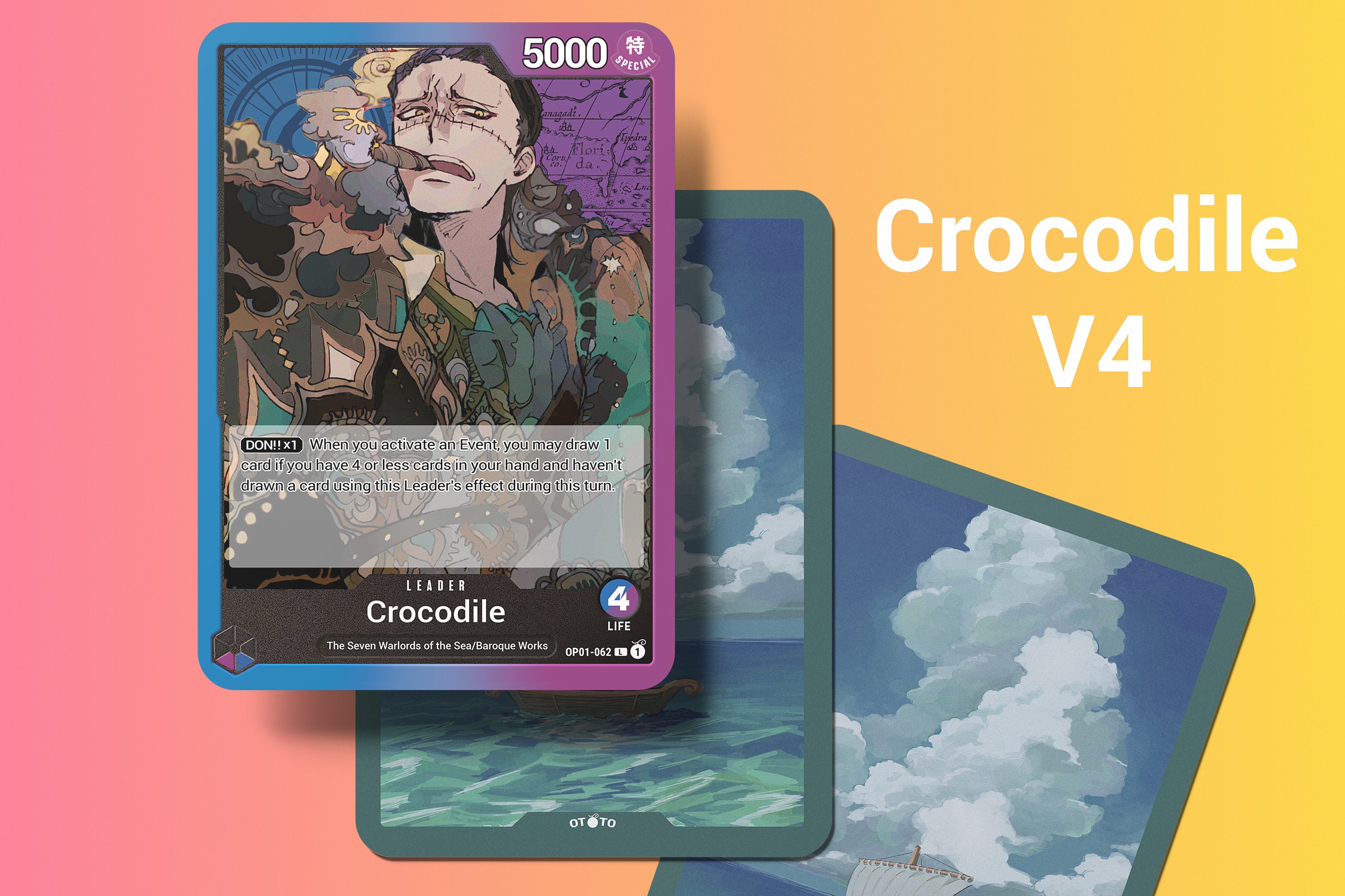 CUSTOM Leader ONEPIECE TCG - Kid&crocodile - Etsy