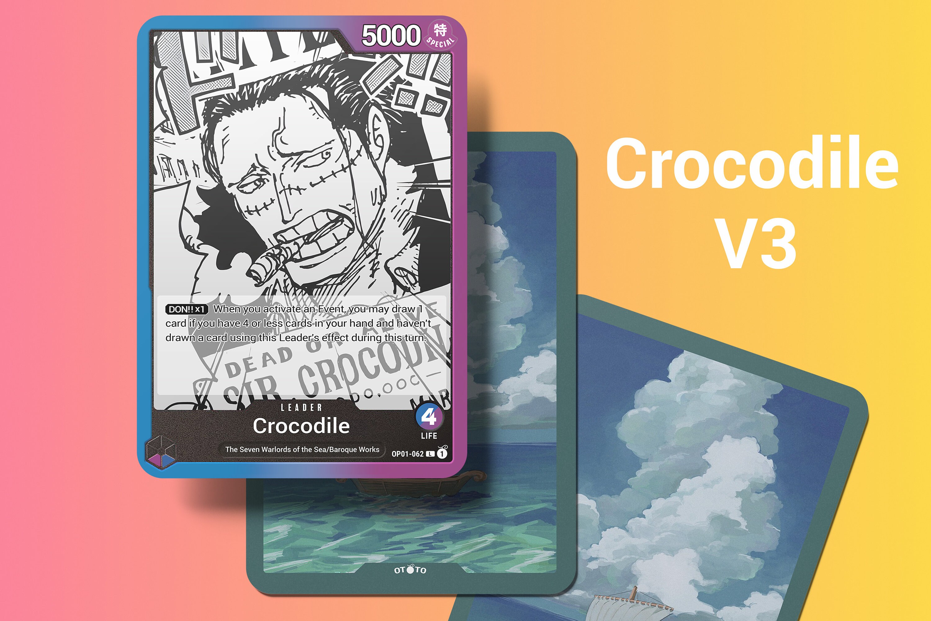CUSTOM Leader ONEPIECE TCG - Kid&crocodile - Etsy