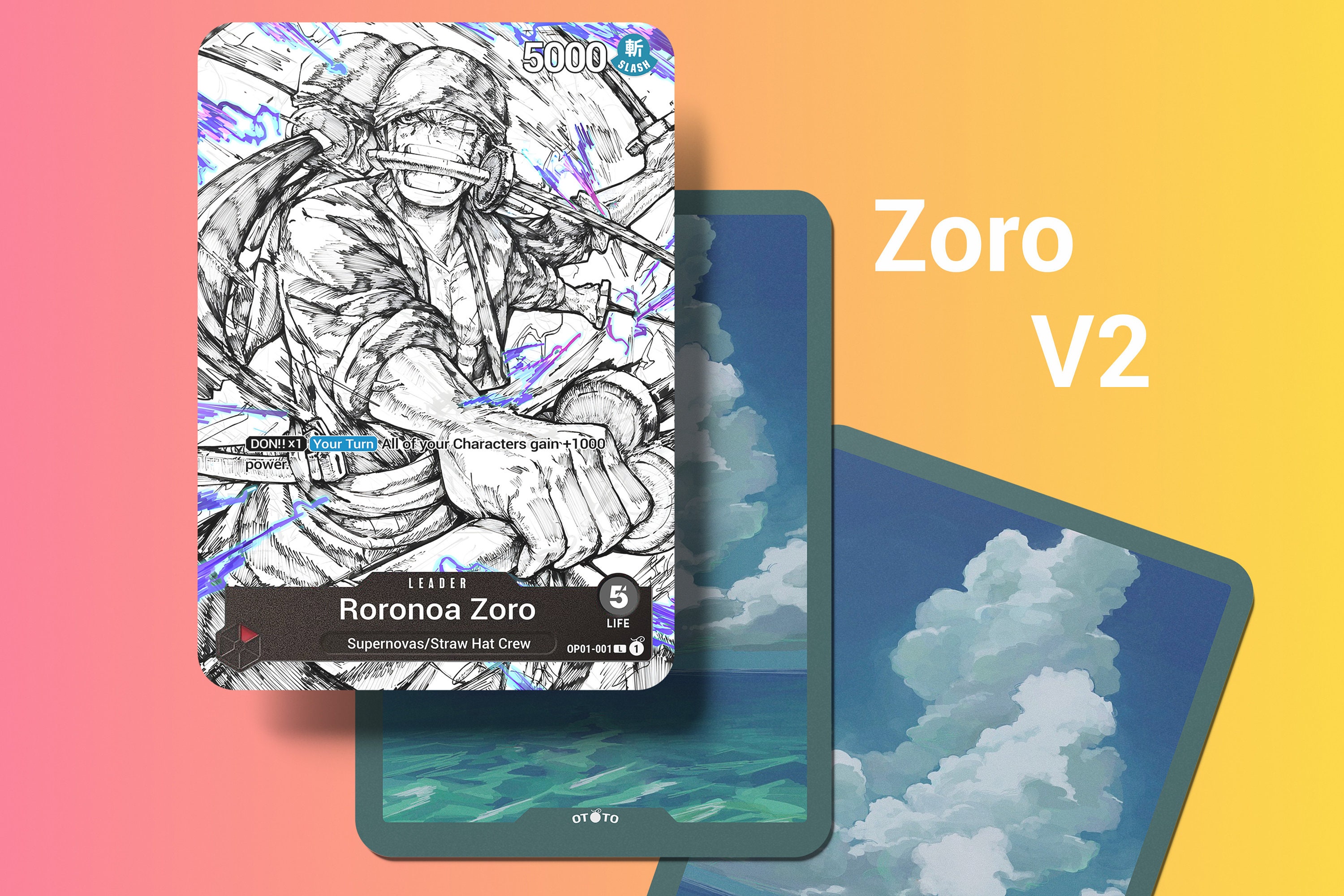 CUSTOM Leader ONEPIECE TCG Zoro - Etsy