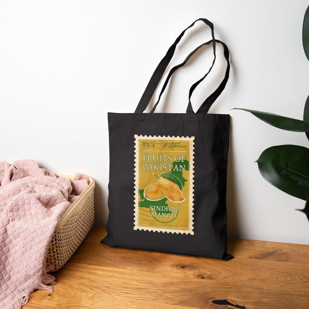 Vintage Mango Stamp Tote | Fruit Illustration, Botanical Market Bag - Etsy