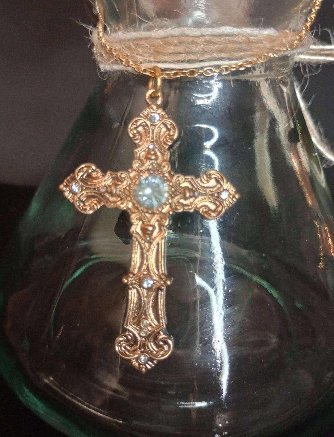 Ornate Gold Baroque Era Inspired Cross With Adjustable Length Chain - Etsy