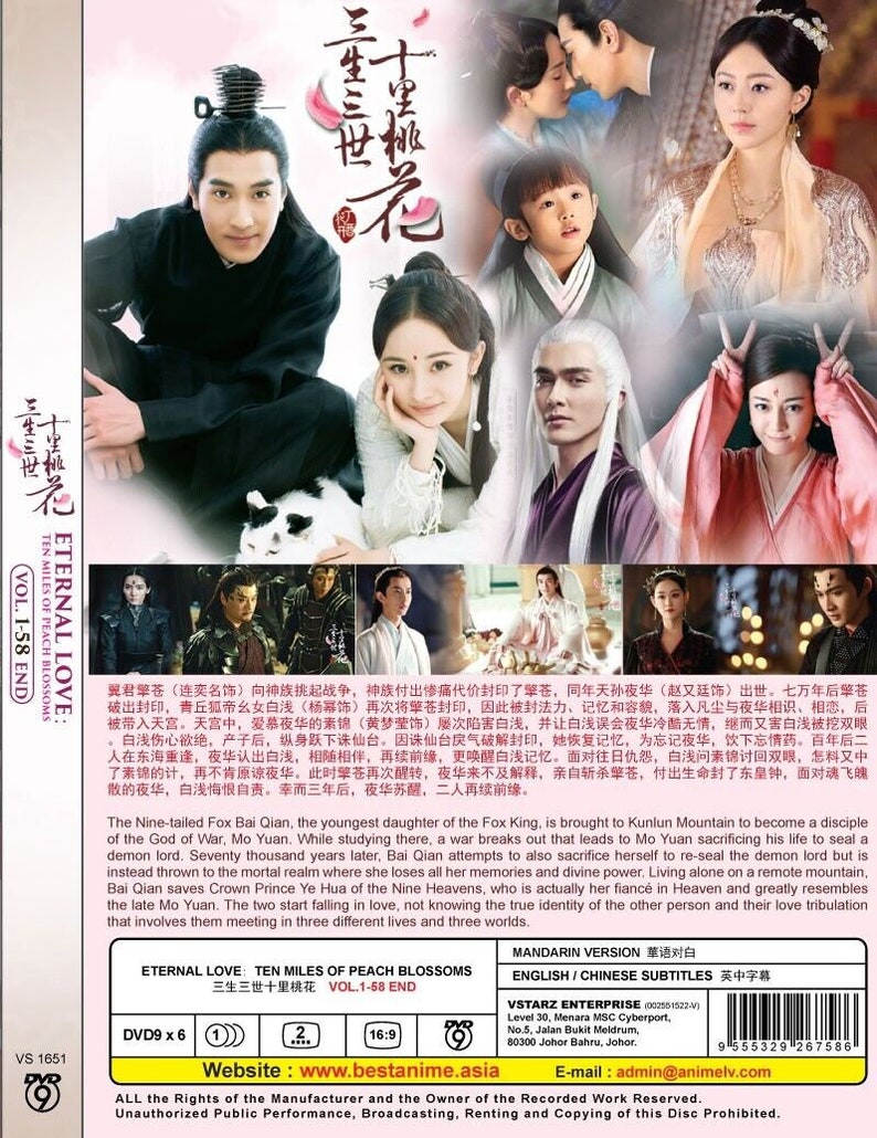 Eternal Love:ten Miles of Peach Blossoms Vol.1-58 End Chinese Drama Dvd ...
