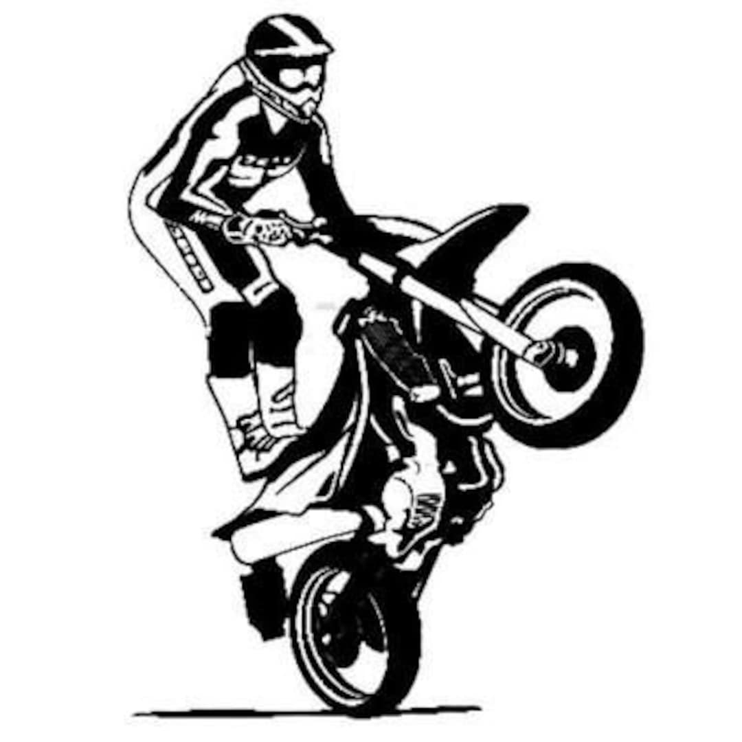 Supermoto Wheelie Car Bike Sticker Decal Graphic - Etsy