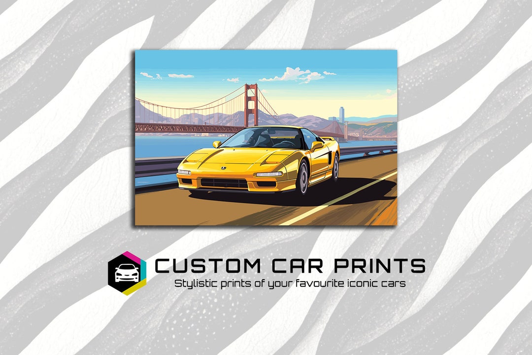 NSX Stylized Car Art Print | Digitally Made Wall Art | Custom Car ...
