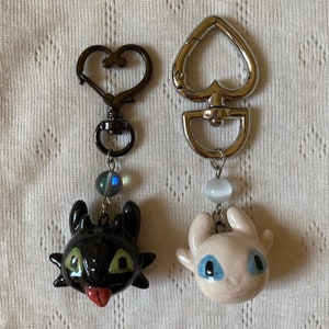 Toothless and Light Fury Inspired Keychain Ceramic Gifts,anniversary ...