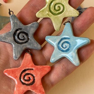 Star Necklace,ceramic Handmade Star Necklace,clay Star - Etsy