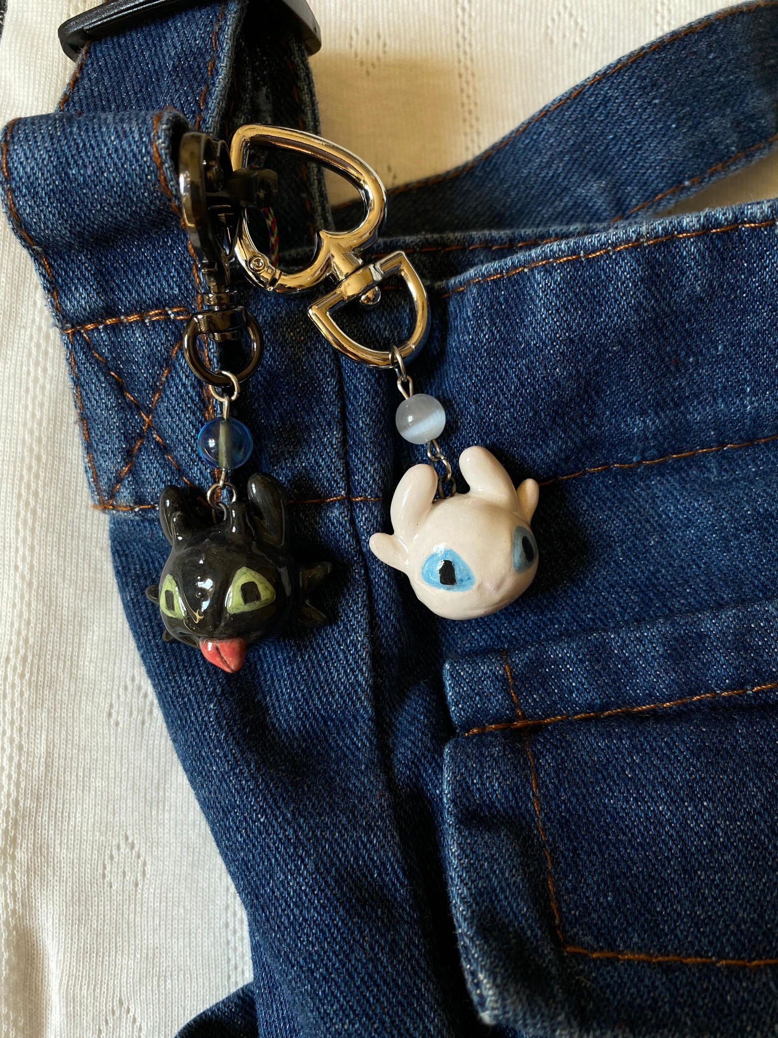 Toothless and Light Fury Inspired Keychain Ceramic Gifts,anniversary ...