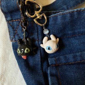 Toothless and Light Fury Inspired Keychain Ceramic Gifts,anniversary ...