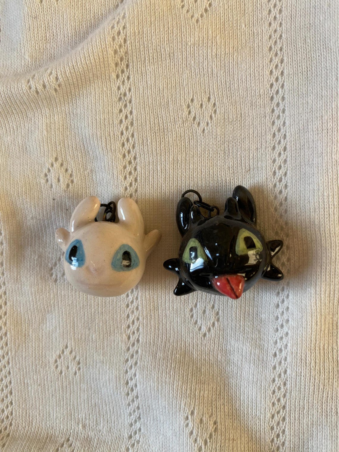 Toothless and Light Fury Inspired Keychain Ceramic Gifts,anniversary ...