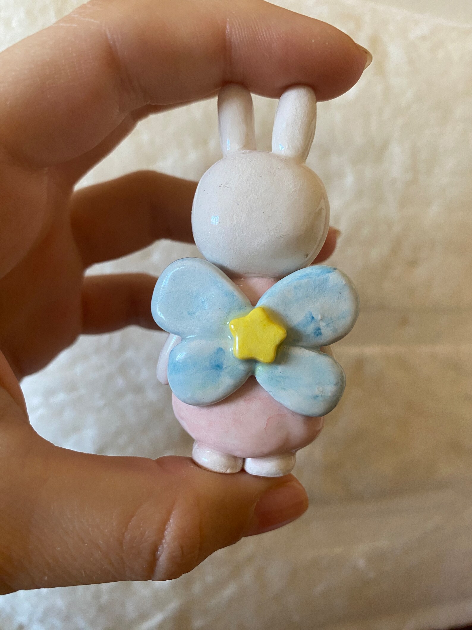 Strawberry Miffy Ceramic Sculpture, Handmade Pottery Gift - Etsy