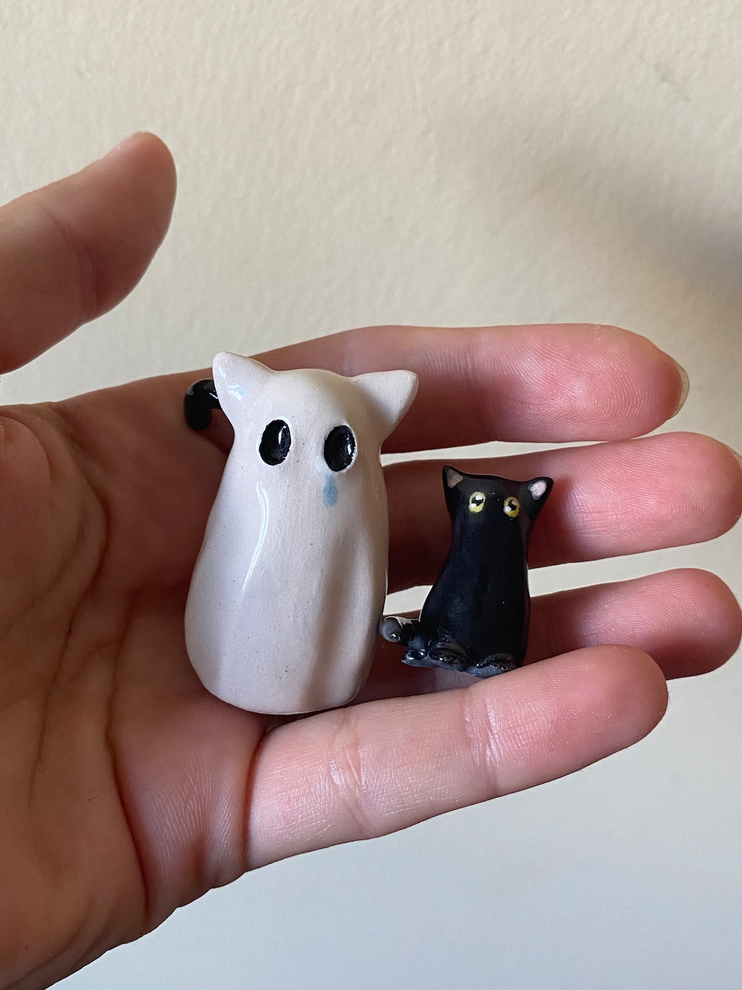 Cat Ghost Ceramic Figurine,ghost Trinket - Etsy