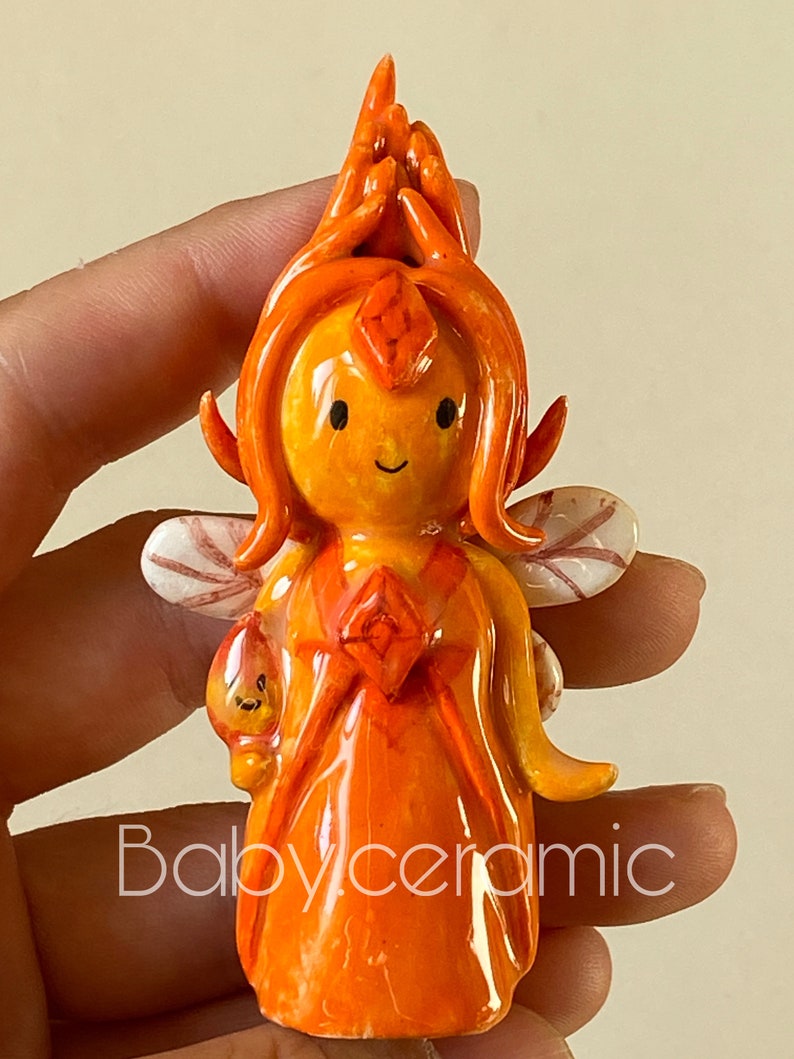 Handmade Flame Princess Ceramic Sculpture - Etsy Norway