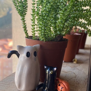 Cat Ghost Ceramic Figurine,ghost Trinket - Etsy