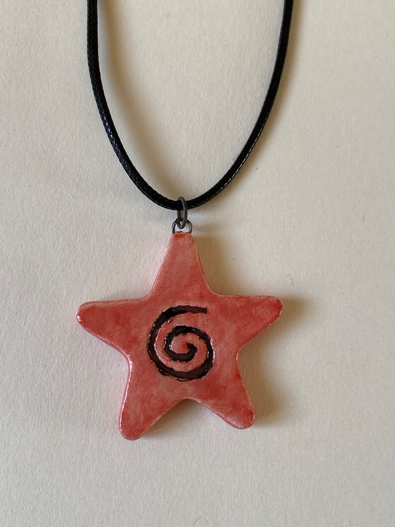 Star Necklaceceramic Handmade Star Necklaceclay Star - Etsy