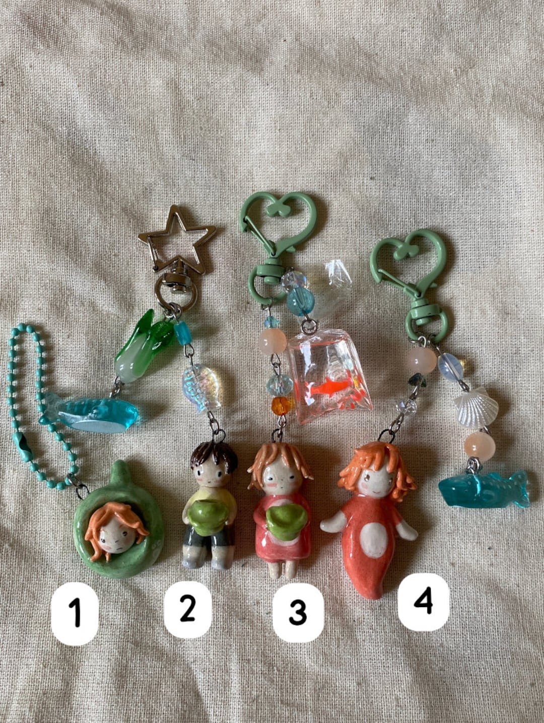 Ghibli Inspired Anime Ceramic Keychains - Etsy