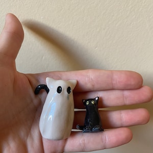 Cat Ghost Ceramic Figurine,ghost Trinket - Etsy