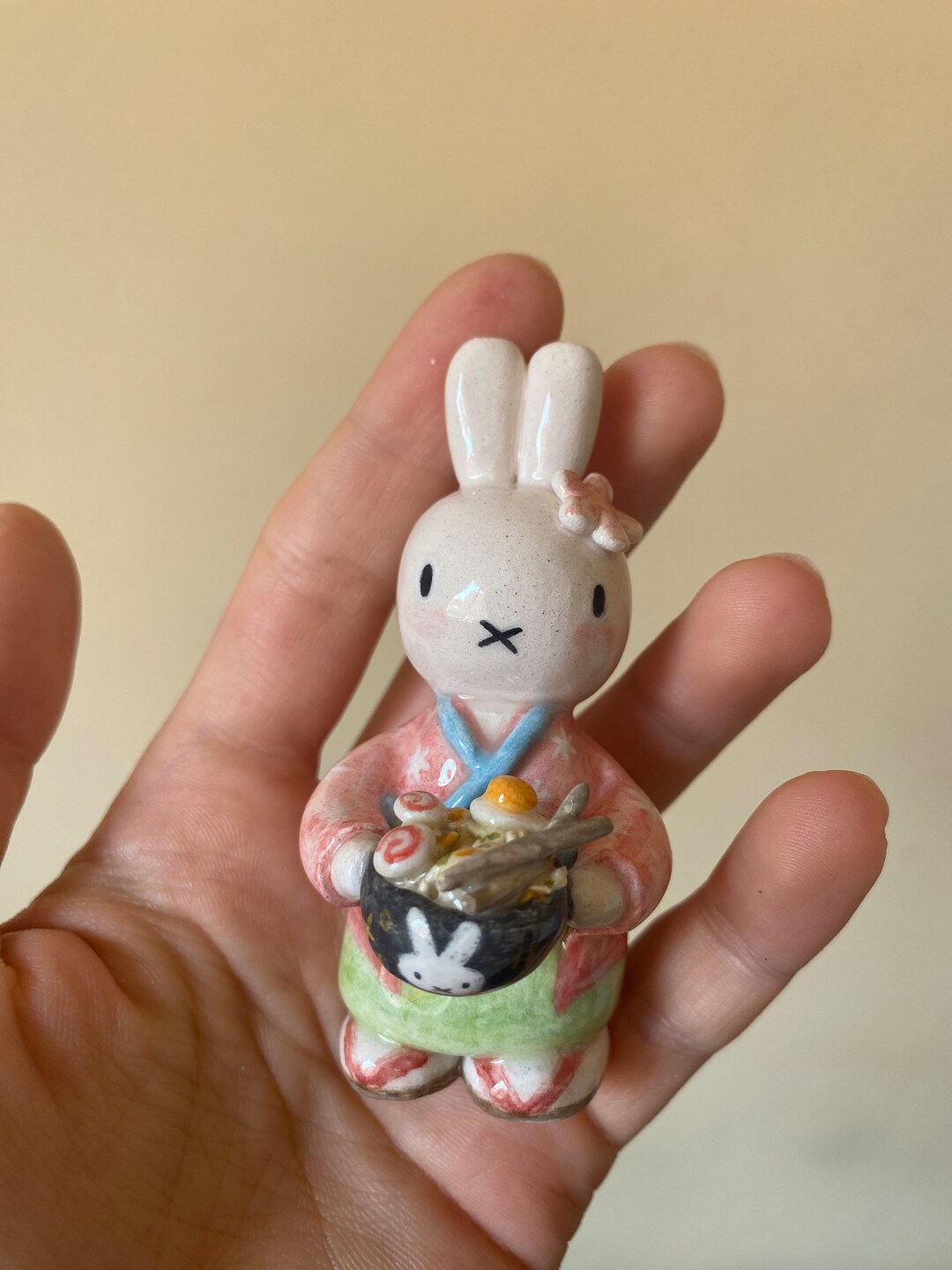 Sakura Miffy Ceramic Sculpture,miffy Trinket,unique Figurine,handmade Ceramic Miffy - Etsy
