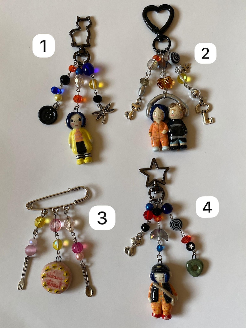 Coraline Movie Inspired Ceramic Handmade Keychains and Pins ,coraline ...