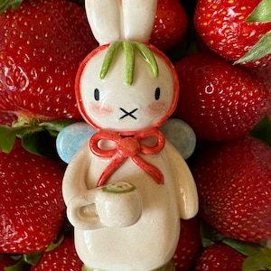 Strawberry Fairy Miffy Holding Matcha,miffy Gifts,ceramic Trinket Miffy,birthday Gifts - Etsy
