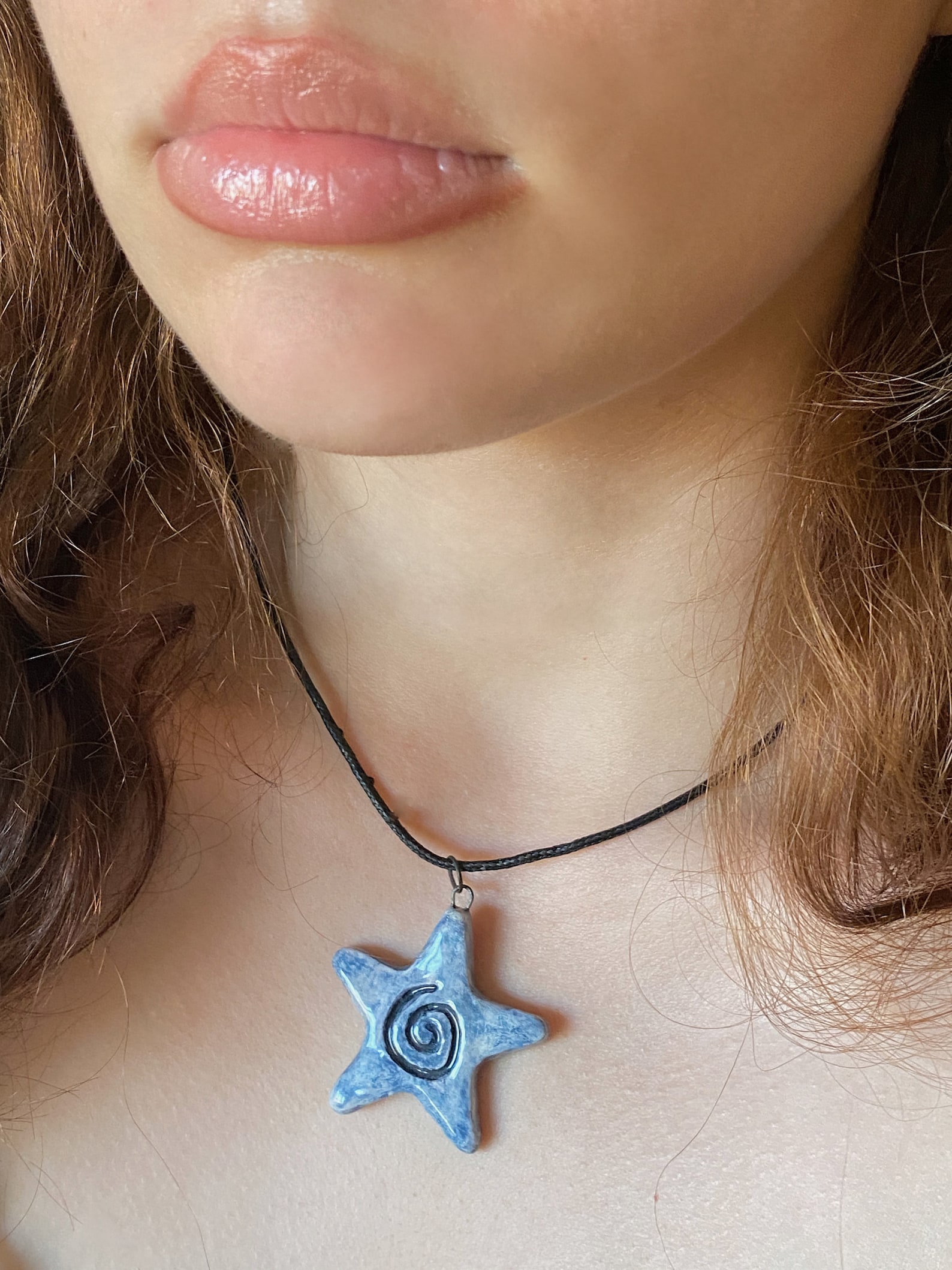 Star Necklaceceramic Handmade Star Necklaceclay Star - Etsy
