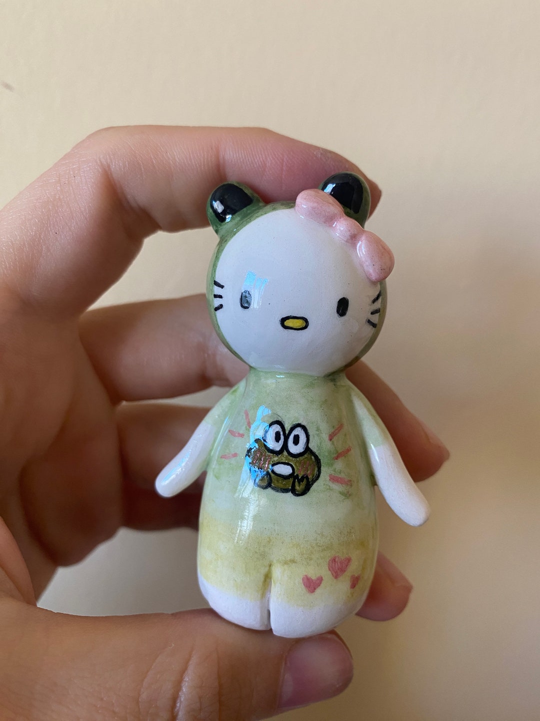 Hello Kitty Ceramic,sculpture Frog Hello Kitty Ceramic,hello Kitty ...