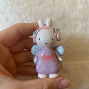 Silver Bow Miffy Sculpture Ceramic,miffy Sculpture Gift,ceramic Miffy Handmade Trinket Miffy - Etsy