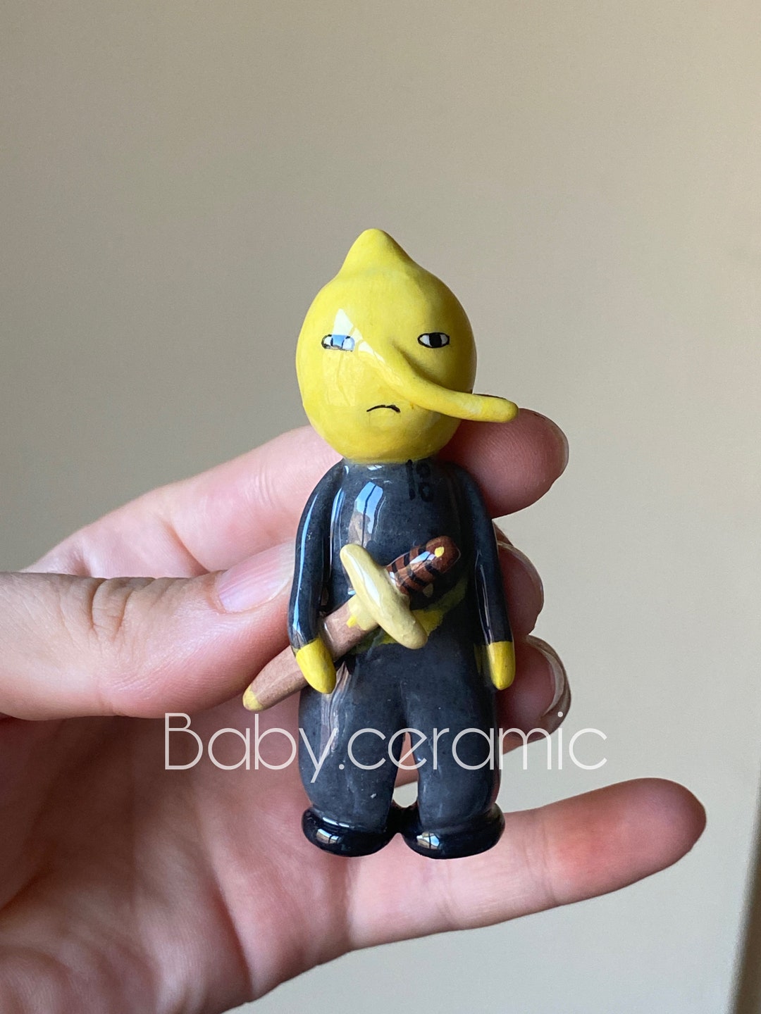 Adventure Time Lemongrab Figurine,lemongrab Adventure Time Ceramic - Etsy