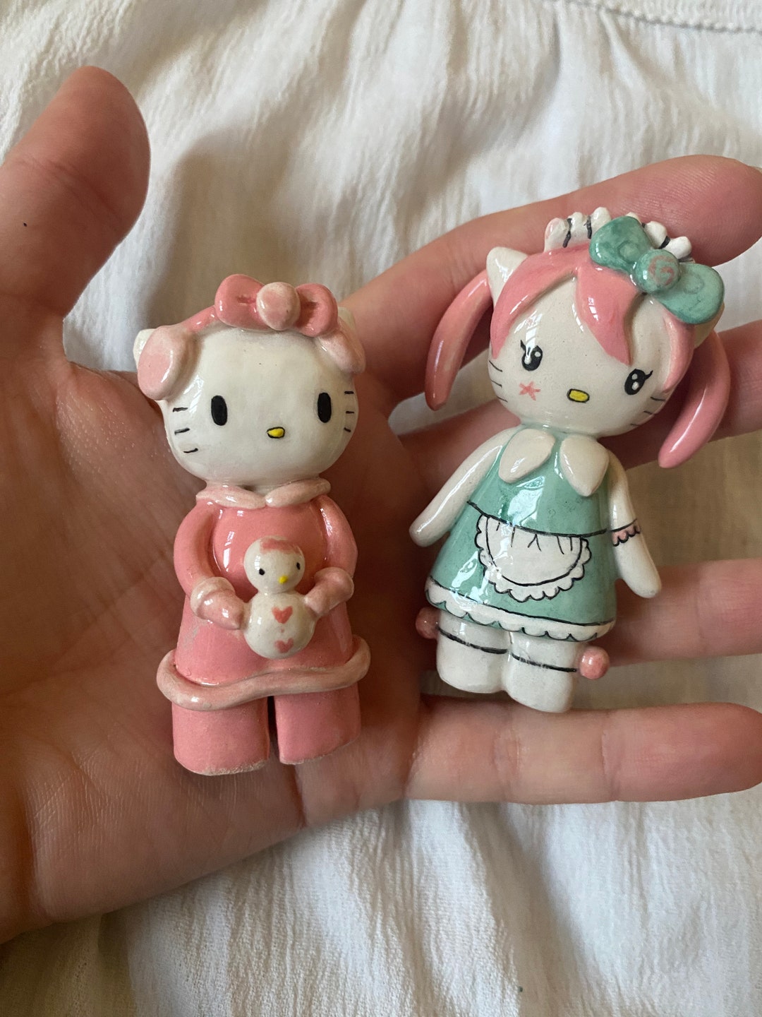 Hello Kitty Sculpture Ceramic,hello Kitty Gifts,pottery Hello Kitty ...