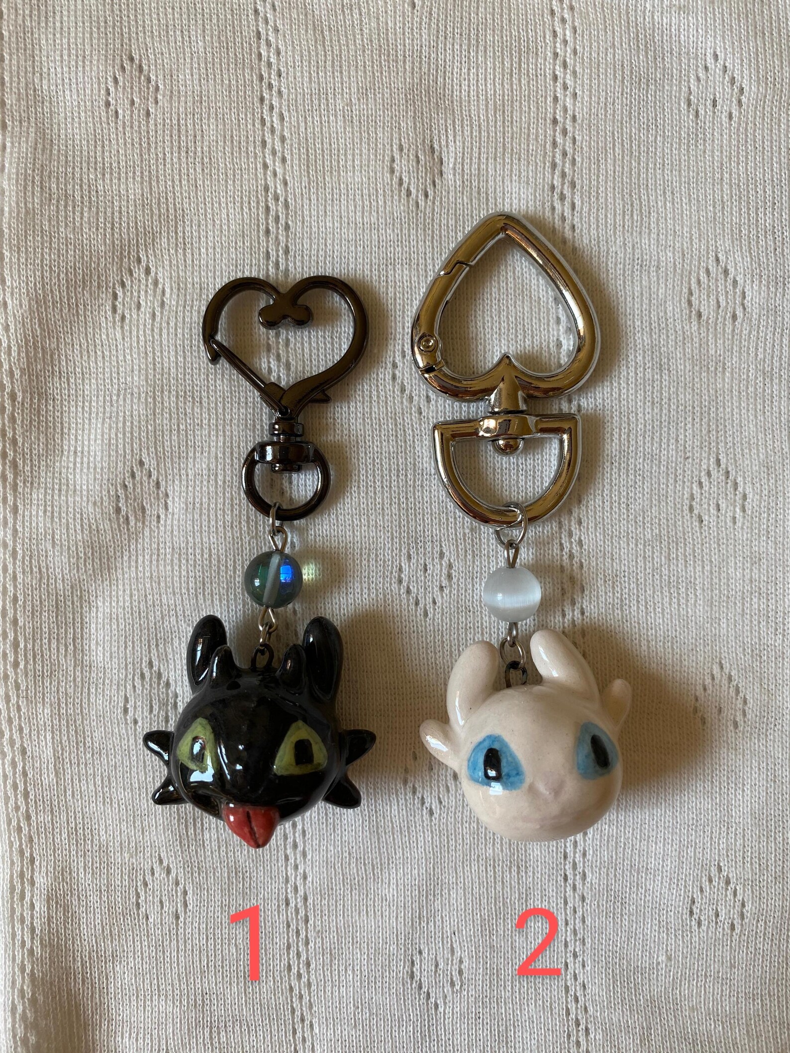 Toothless and Light Fury Inspired Keychain Ceramic Gifts,anniversary ...