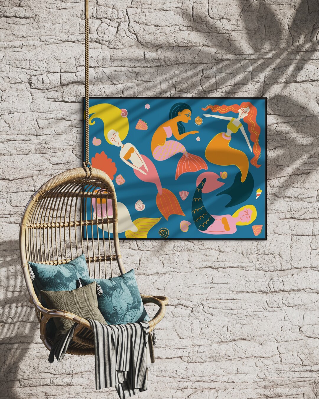 Hand-painted Acrylic Painting on Canvas "mermaids" by YANI ART - Etsy